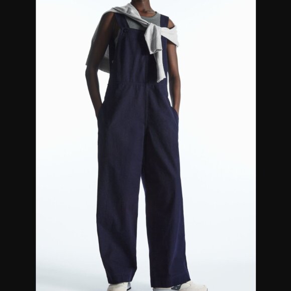 COS | Pants & Jumpsuits | Cos Wrap Back Wide Leg Dungaree Overalls Navy ...